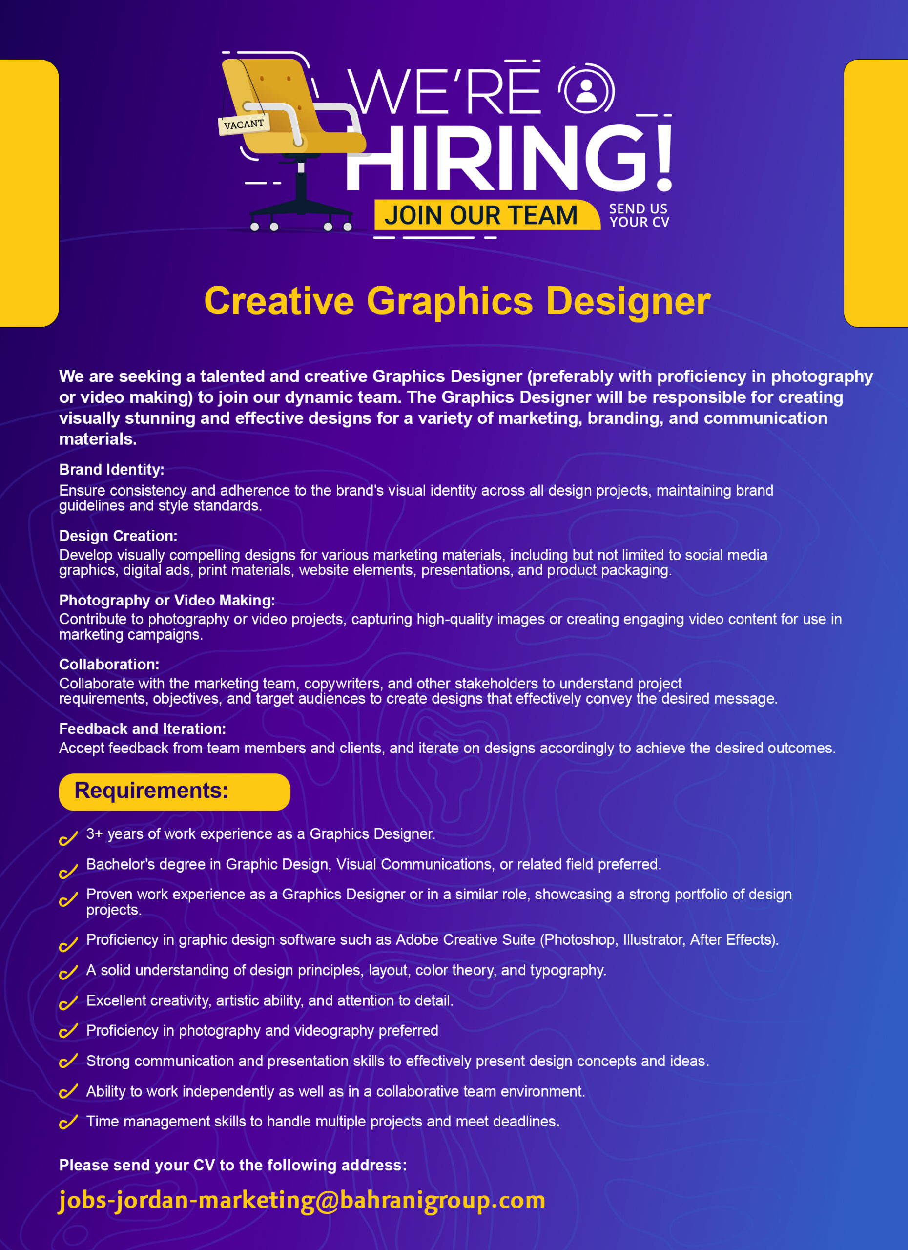 Creative Graphics Designer - Bahranigroup